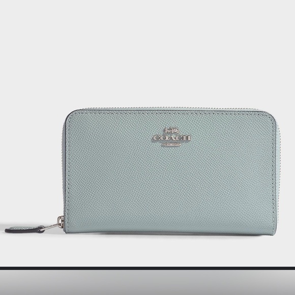 Coach | Bags | Coach Pale Blue Sea Foam Green Leather Wallet | Poshmark